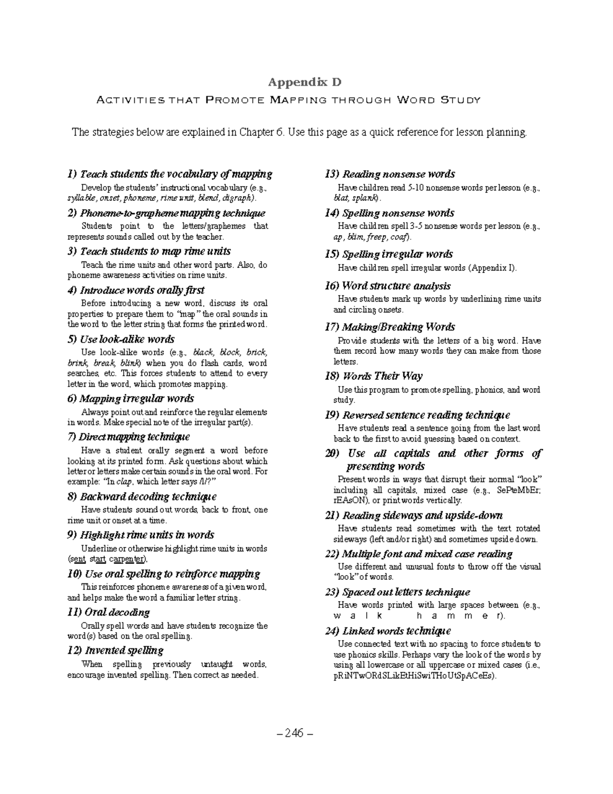 Appendix-D-2024 - Cuadernillo - – 246 – Appendix D Activities that Promote Mapping through Word ...