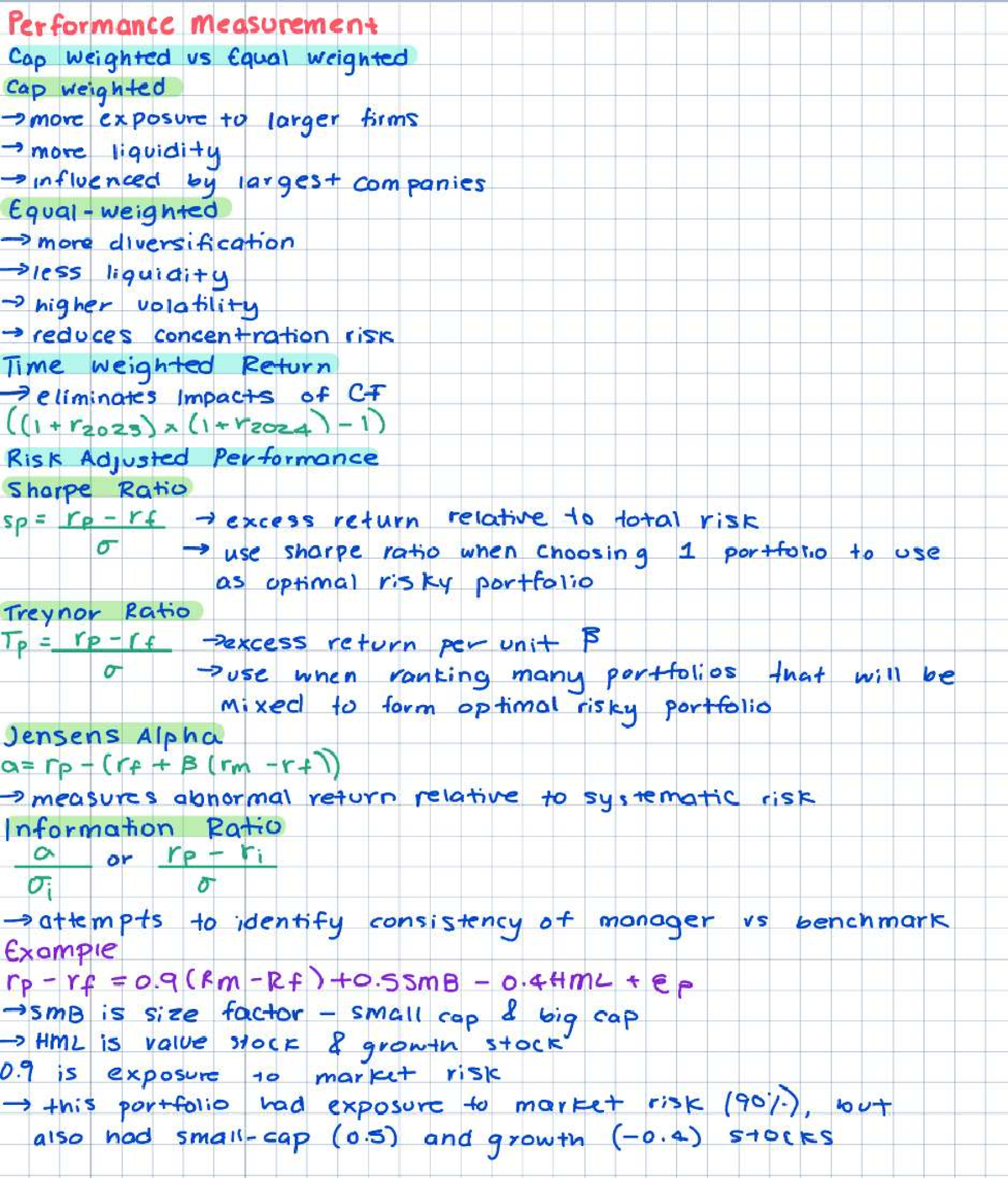 Performance Measurement: Cap Weighted vs Equal Weighted Analysis - Studocu