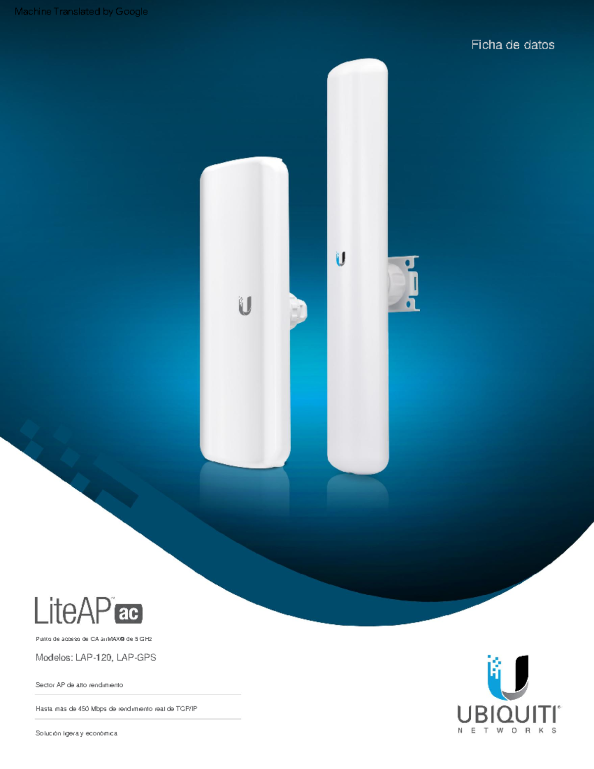 Ficha Técnica Ubiquiti LAP-GPS y LAP-120: Detalles y Especificaciones ...