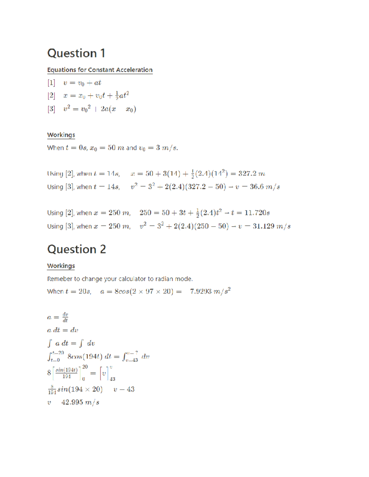 Dynamics Quiz 1 hehe - MA1001 - Studocu