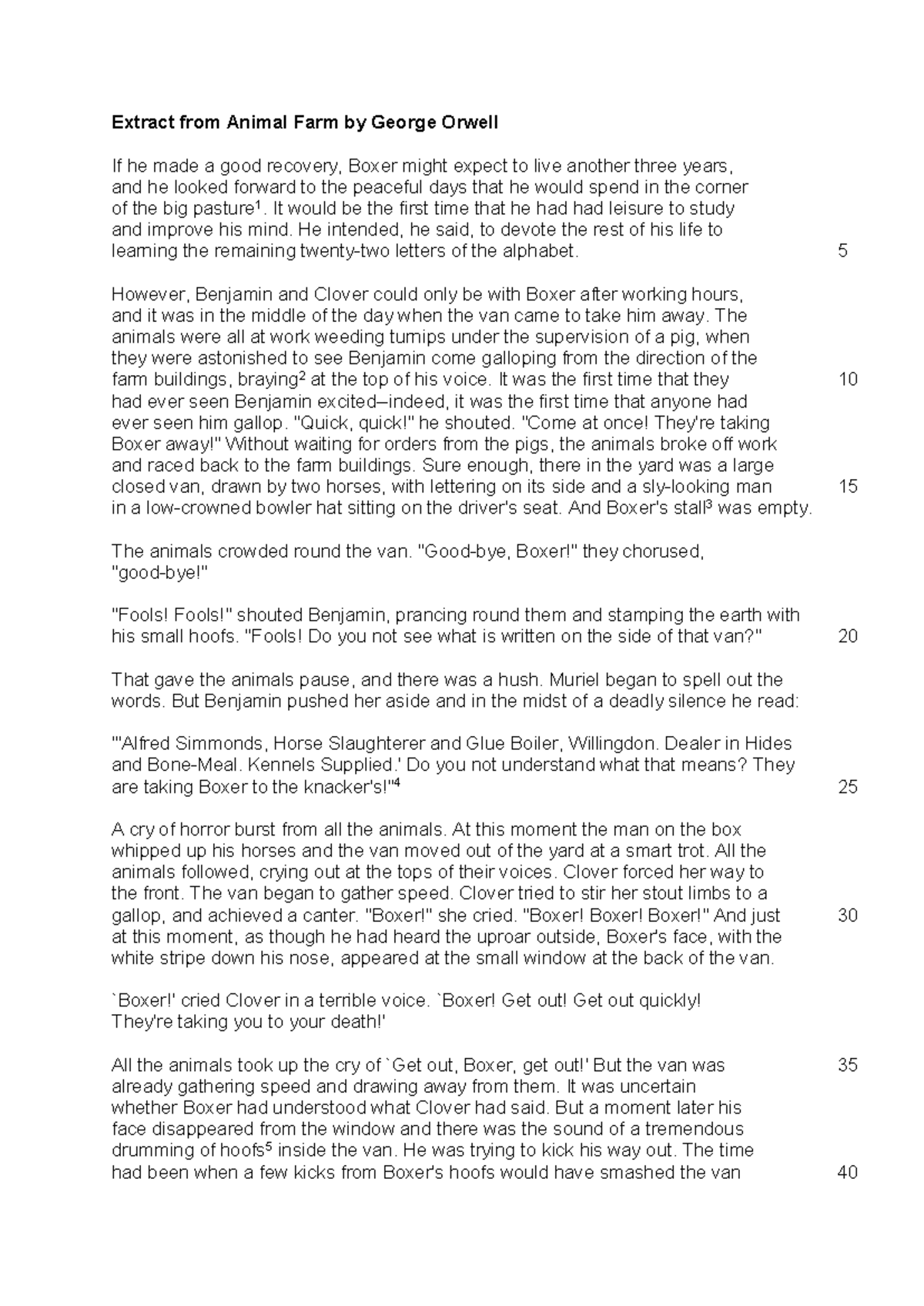 Tutor In A Box: Extract from Animal Farm by George Orwell - Studocu