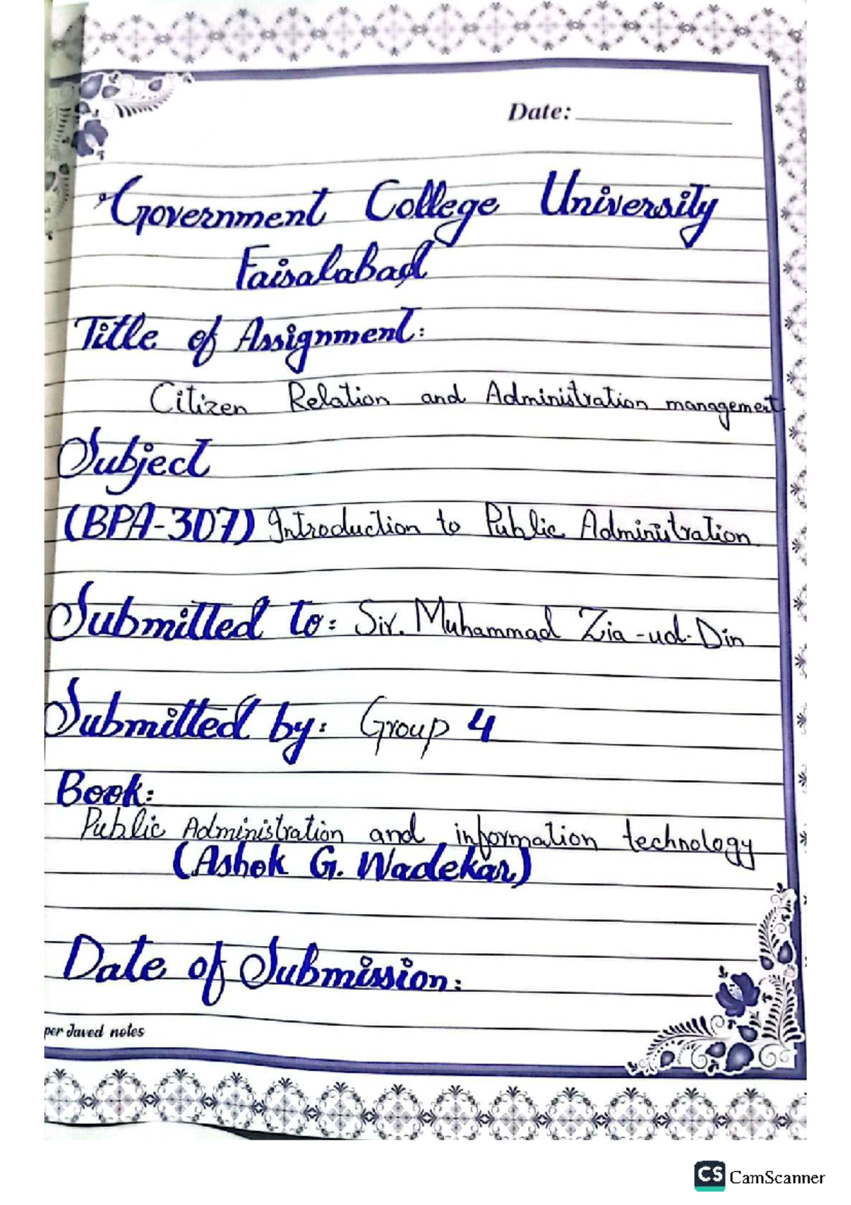 CS 101: Citizen Relation and Administration Management Overview - Studocu