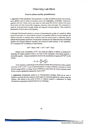 Chemistry LAB 3 - Chemistry Lab Work Water Quality Monitoring: Total ...