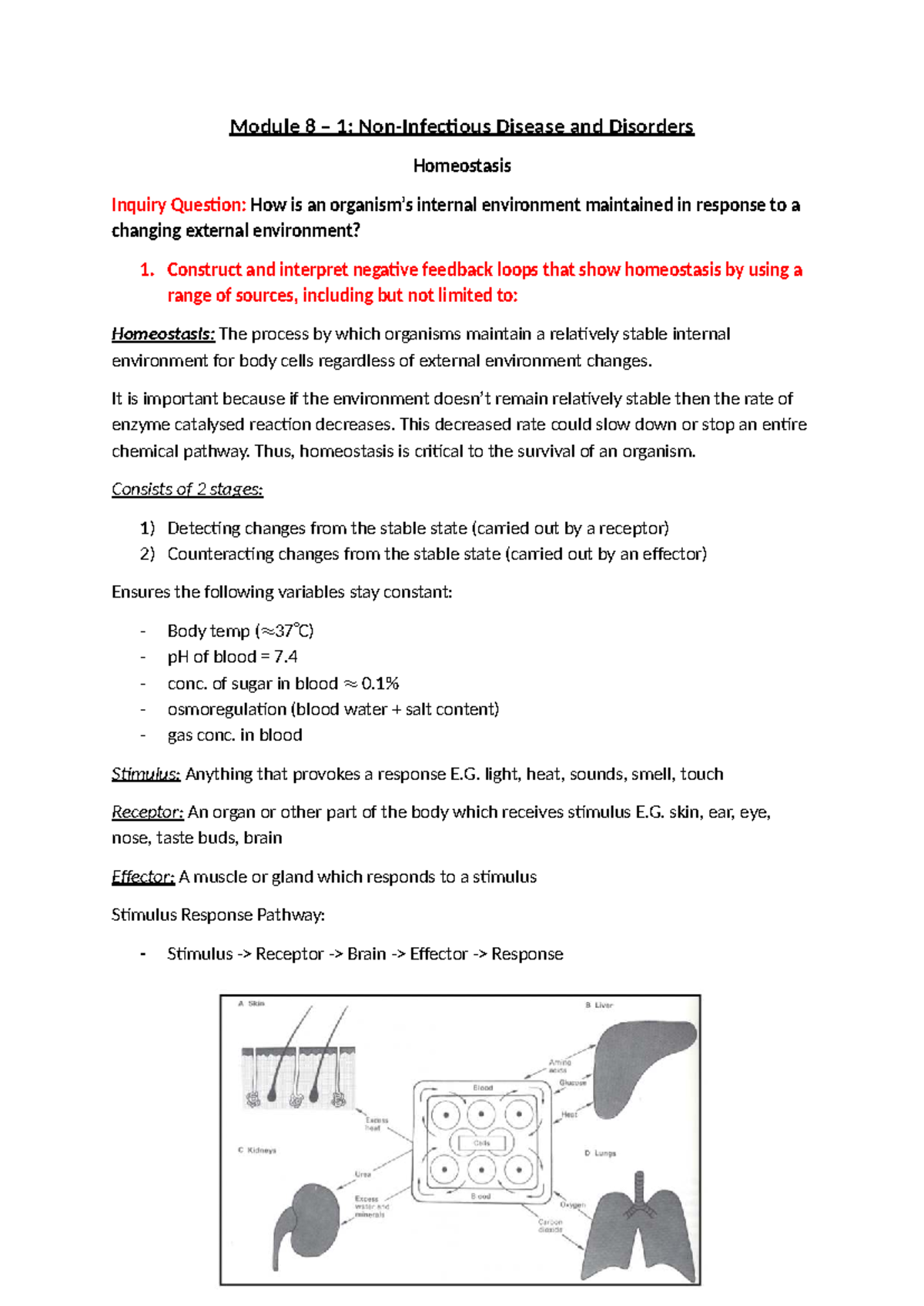 M8 S1: Homeostasis and Feedback Mechanisms in Organisms - Studocu
