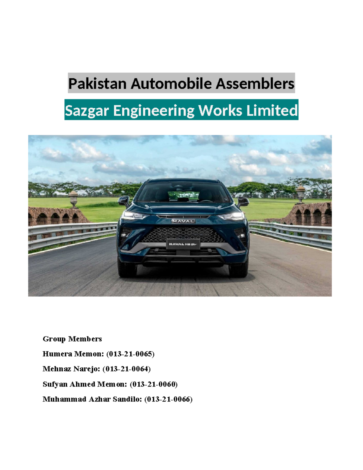 Sazgar Engineering Works Limited: Business Valuation Analysis - Studocu
