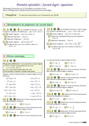 Ching Math - Première Spécialité: Fonctions, Variations et Inéquations ...