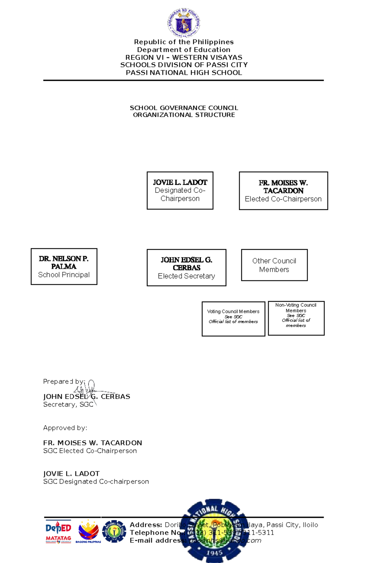 SGC Organizational Chart Template - Republic of the Philippines ...