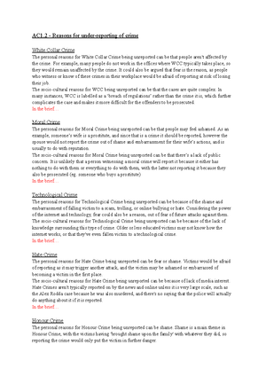 WJEC Criminology Unit 1 AC1.4 (IN FULL) - Media Reporting of Crime (AC1 ...