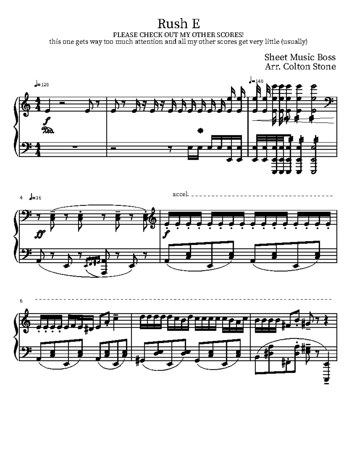 Rush E Sheet Music copy - Rush E PLEASE CHECK OUT MY OTHER SCORES! this ...