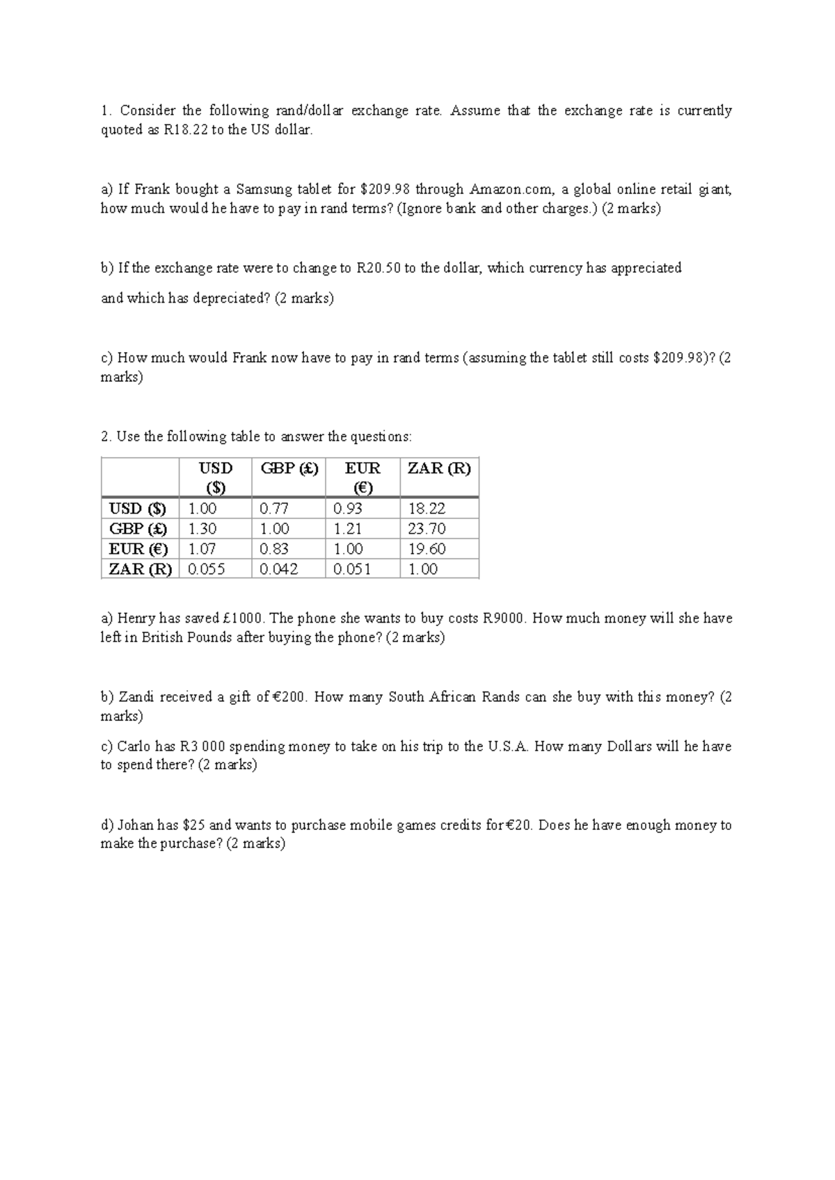 Exchange Rate Analysis - Study Material for Economics 101 - Studocu