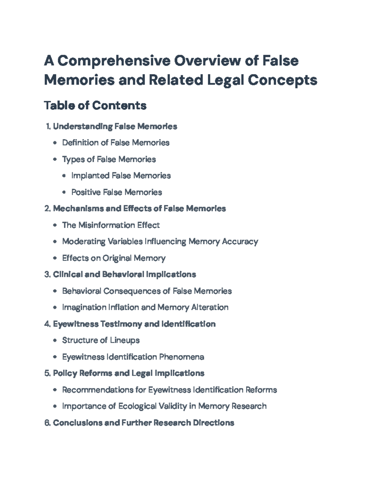 Understanding False Memories: Legal Implications & Eyewitness ...