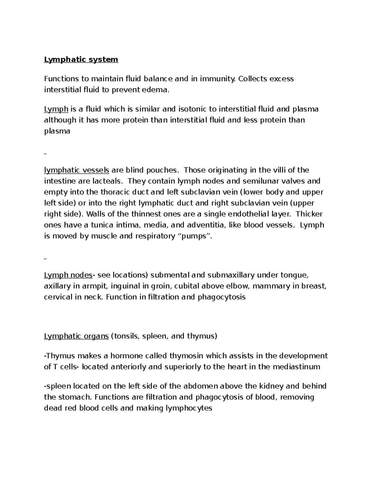 Lymphatic system - Lymphatic system Functions to maintain fluid balance ...