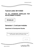 Dva2602 - Unisa - Development studies - Studocu