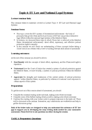 Lecture 2 The Hierarchy of Norms - EU Law – Lecture 1 Part 2 The ...