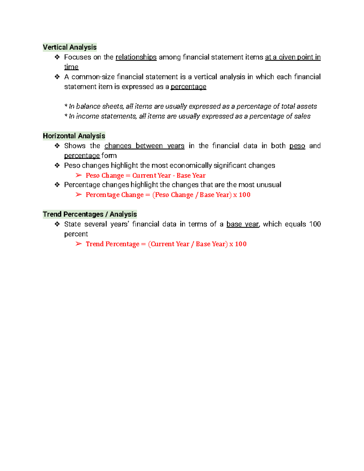 Financial Statement Analysis: Vertical & Horizontal Techniques - Studocu