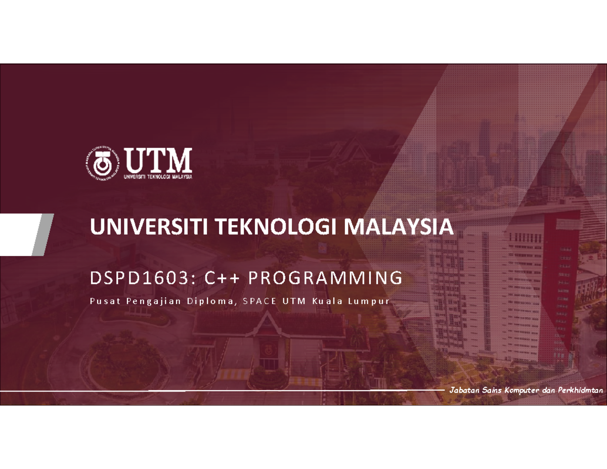UTM DSP D16 03: Chapter 5 - String Manipulations and Functions - Studocu