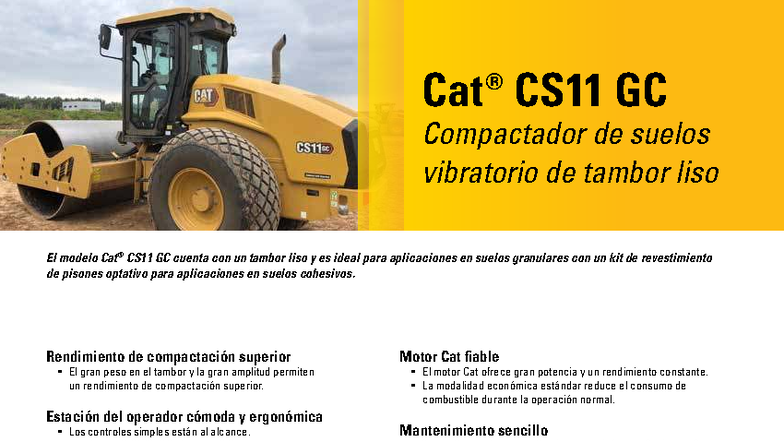 CS11 GC Compactador de Suelos Vibratorio: Especificaciones y ...