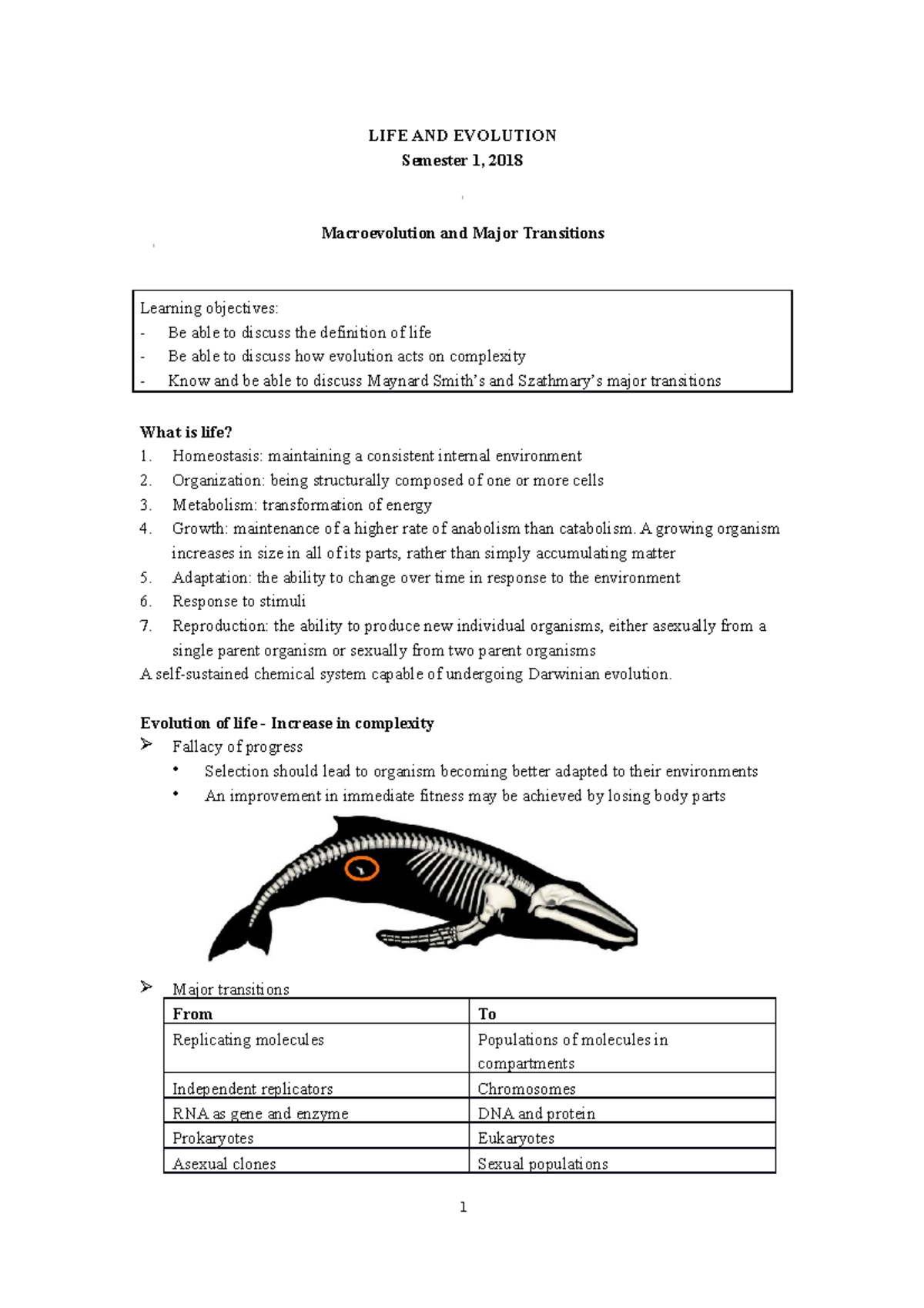 LIFE 101: Notes on Life, Evolution, and Speciation Concepts - Studocu