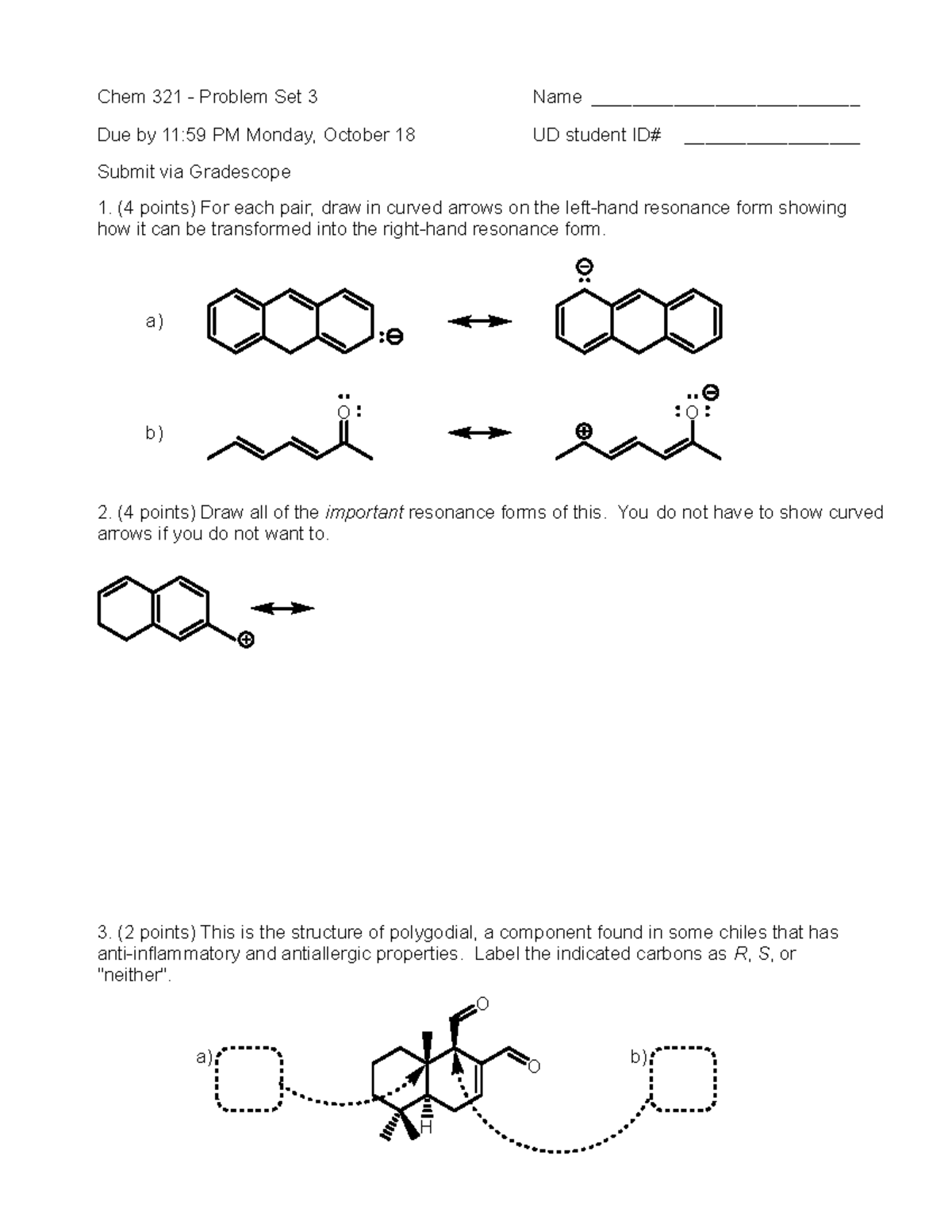 Chem-321-2021-fall-problem-set-3 - Due by 11:59 PM Monday, October 18 ...