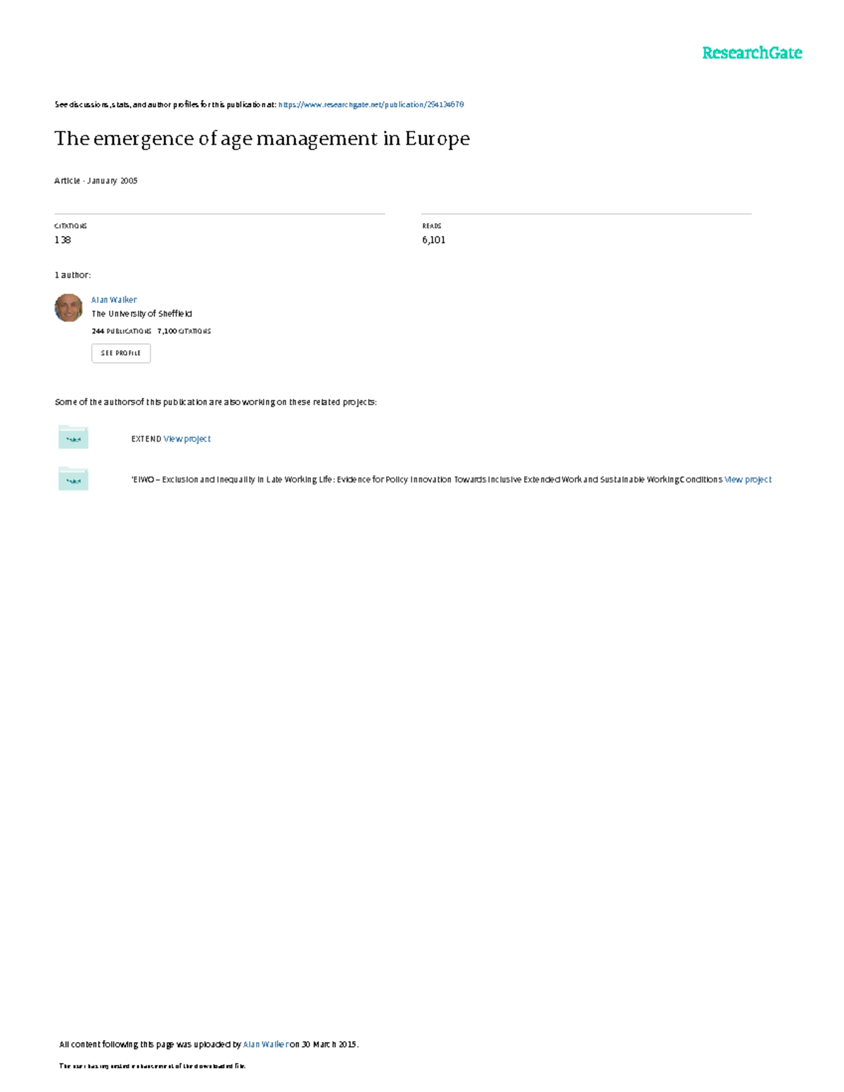 Age Management Strategies in Europe: Trends and Implications - Studocu