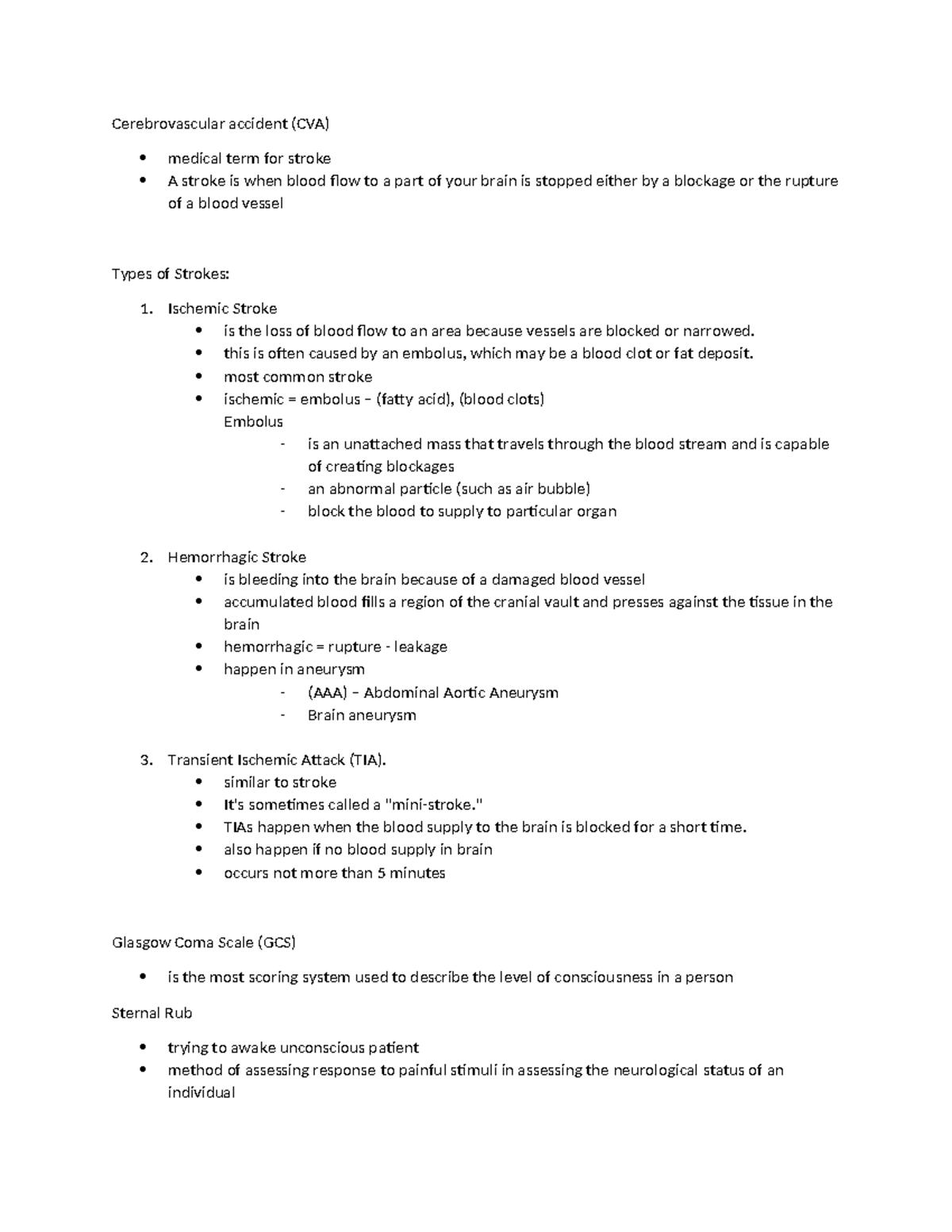 Cerebrovascular Accident (CVA): Understanding Stroke Types and ...