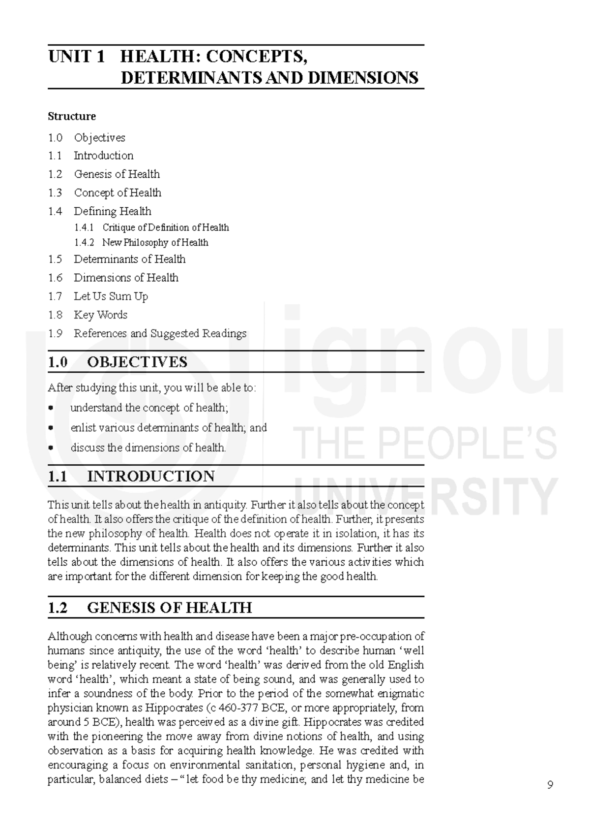 Unit 1: Health Concepts, Determinants, and Dimensions Overview - Studocu