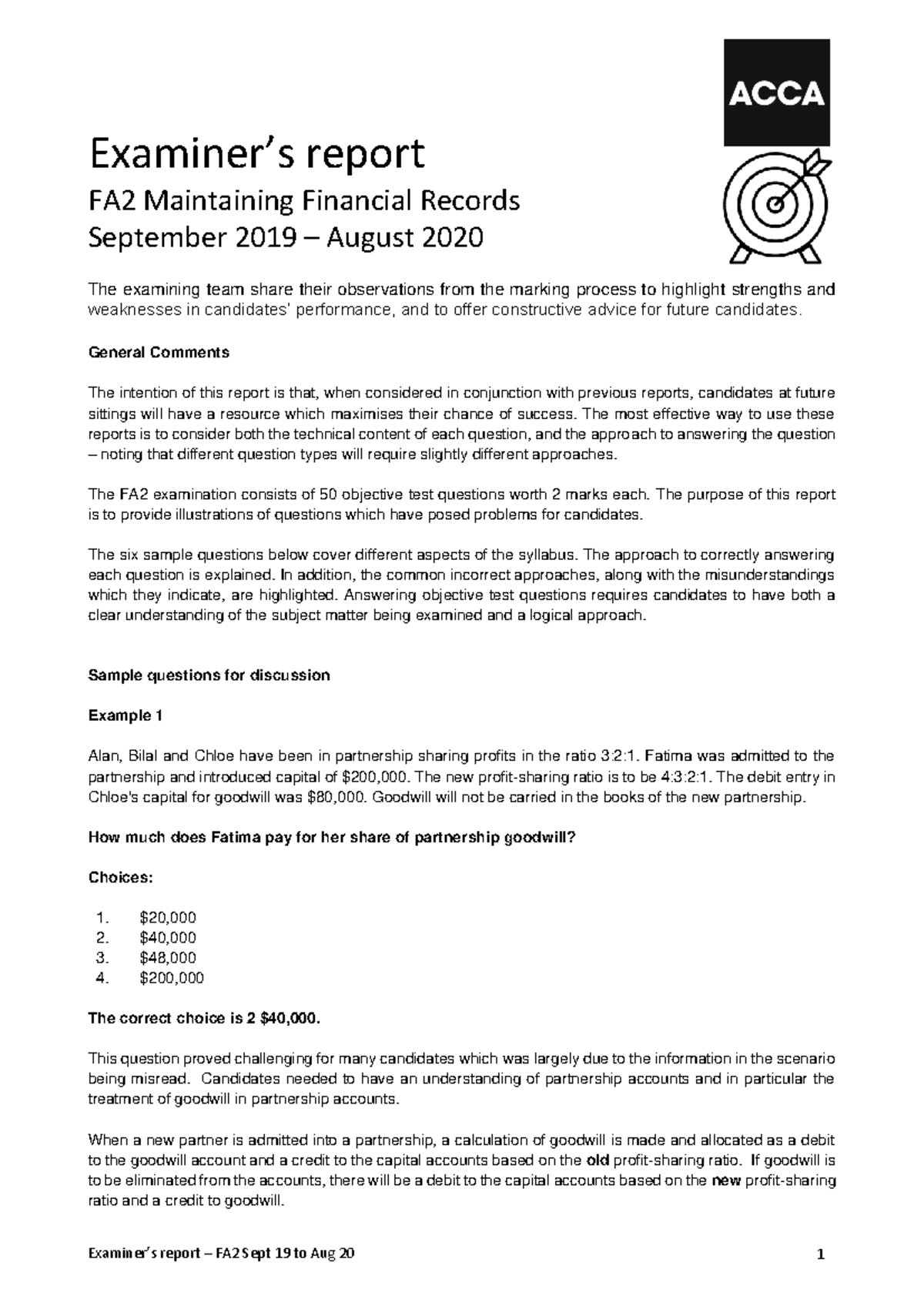 FA2 Exam Report: Insights from 2019-20 Performance Analysis - Studocu