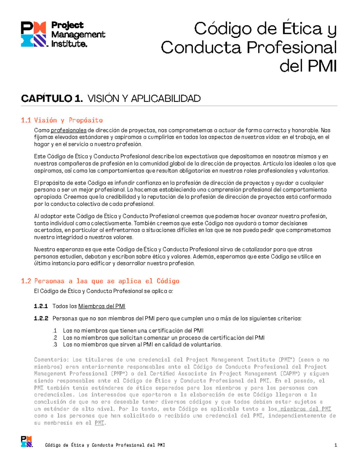 Código de Ética y Conducta Profesional del PMI: Análisis y Reflexiones ...