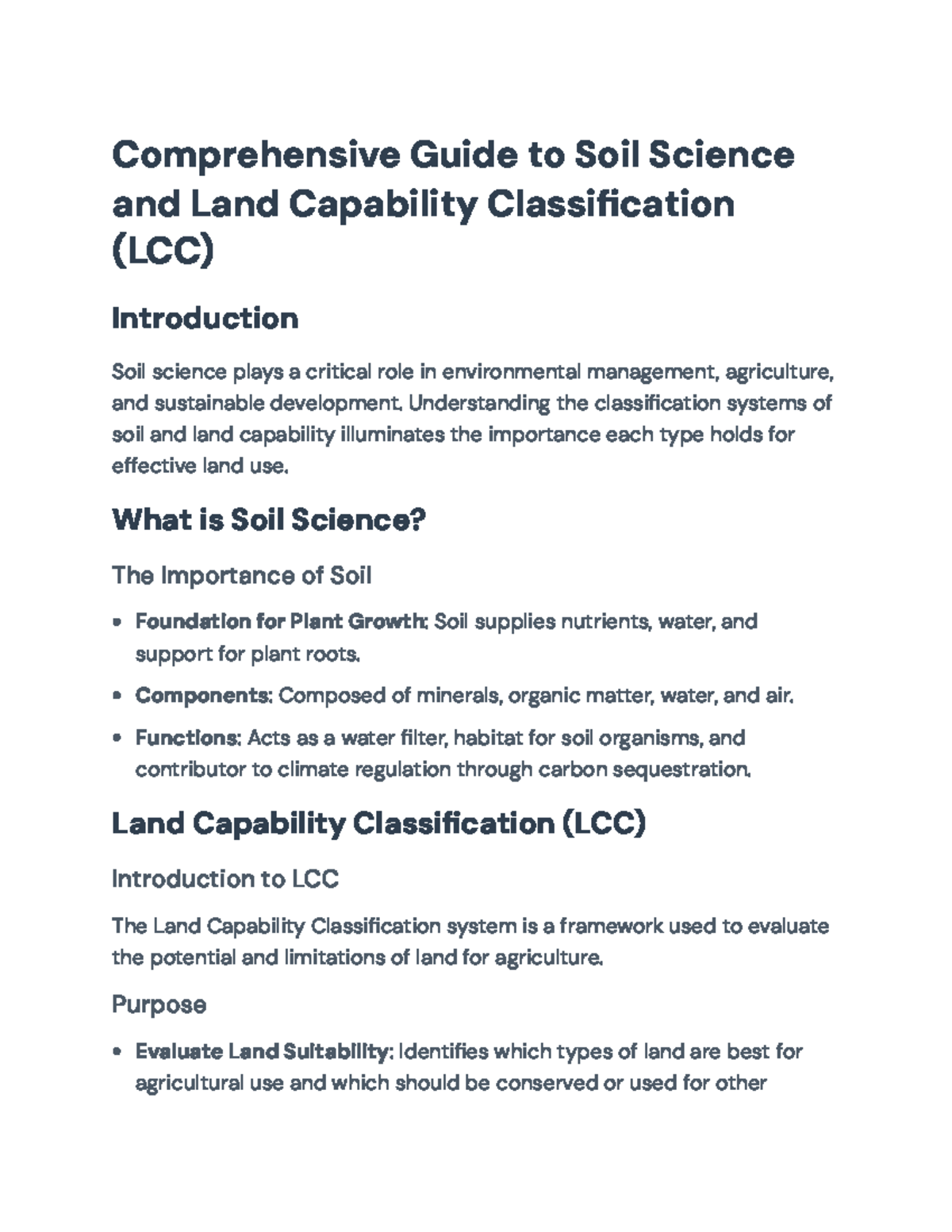 Understanding Soil Science and Land Capability Classification (LCC ...