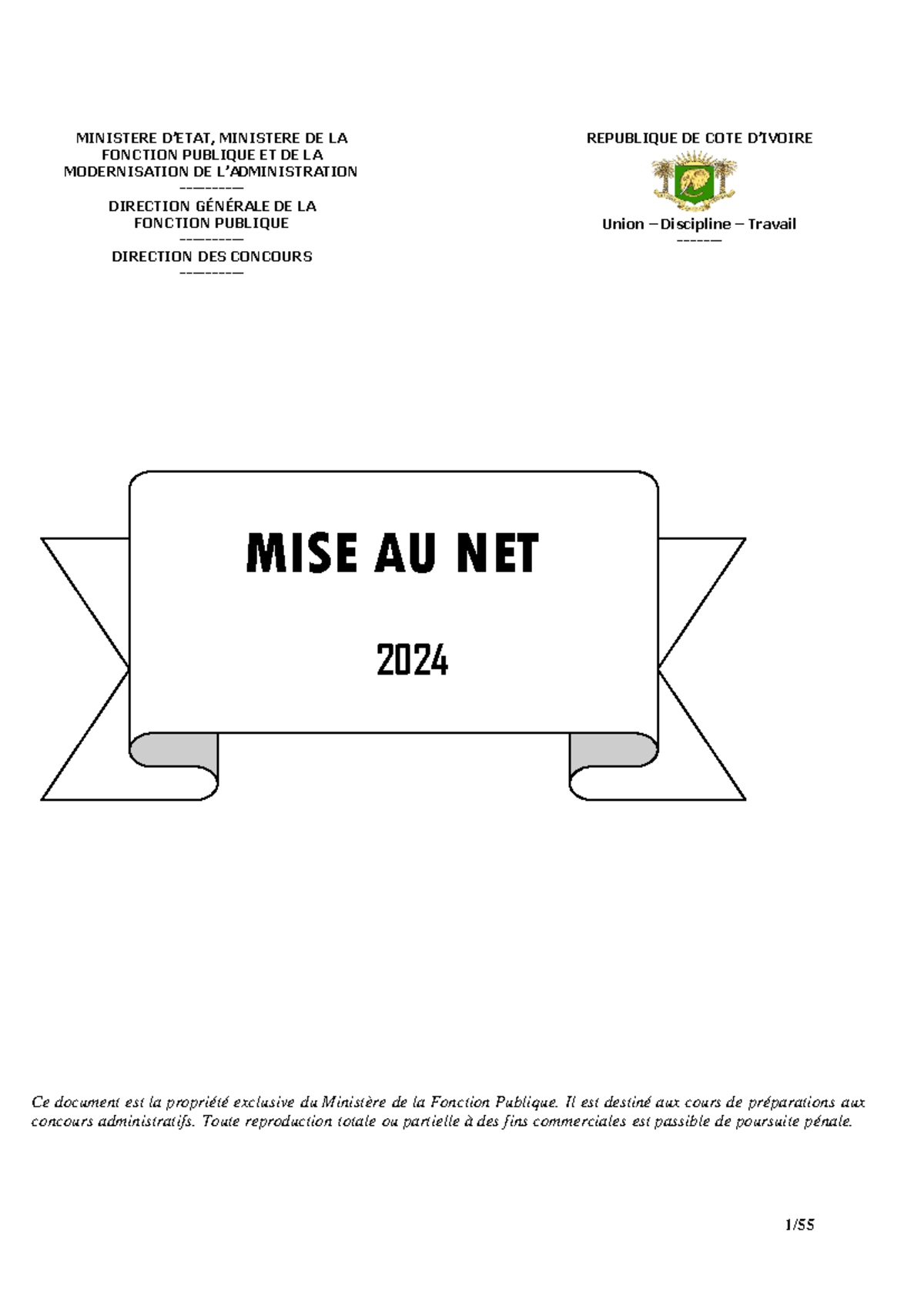 Support MISE AU NET - Cours 2024 pour Concours Administratifs (Français ...