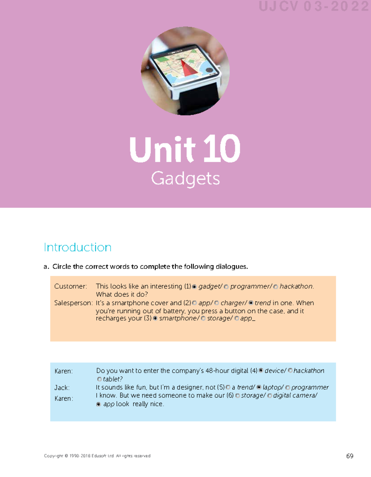 10-Intermediate 1 Workbook Unit 10 - Intermediate 1 Unit 10 Gadgets ...