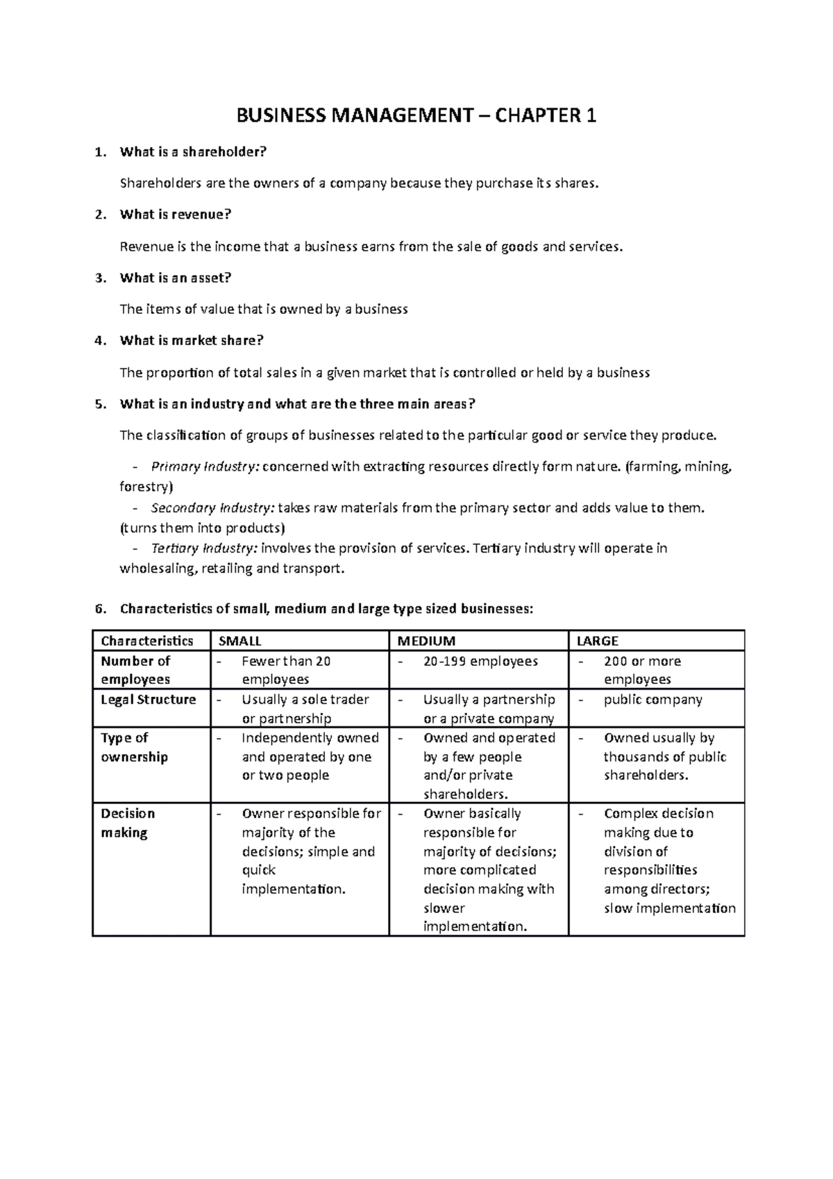 U3:4 business management past exam questions - U3/4 BUSINESS MANAGEMENT ...