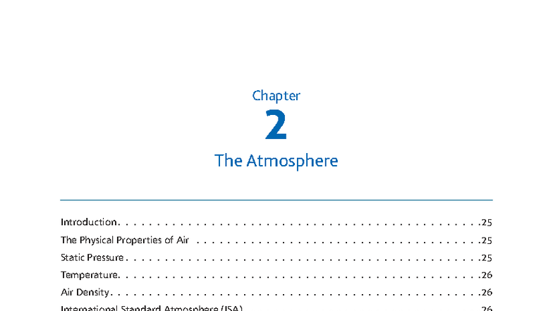Chapter 2: The Atmosphere - Key Concepts and Measurements (ATPL 202 ...