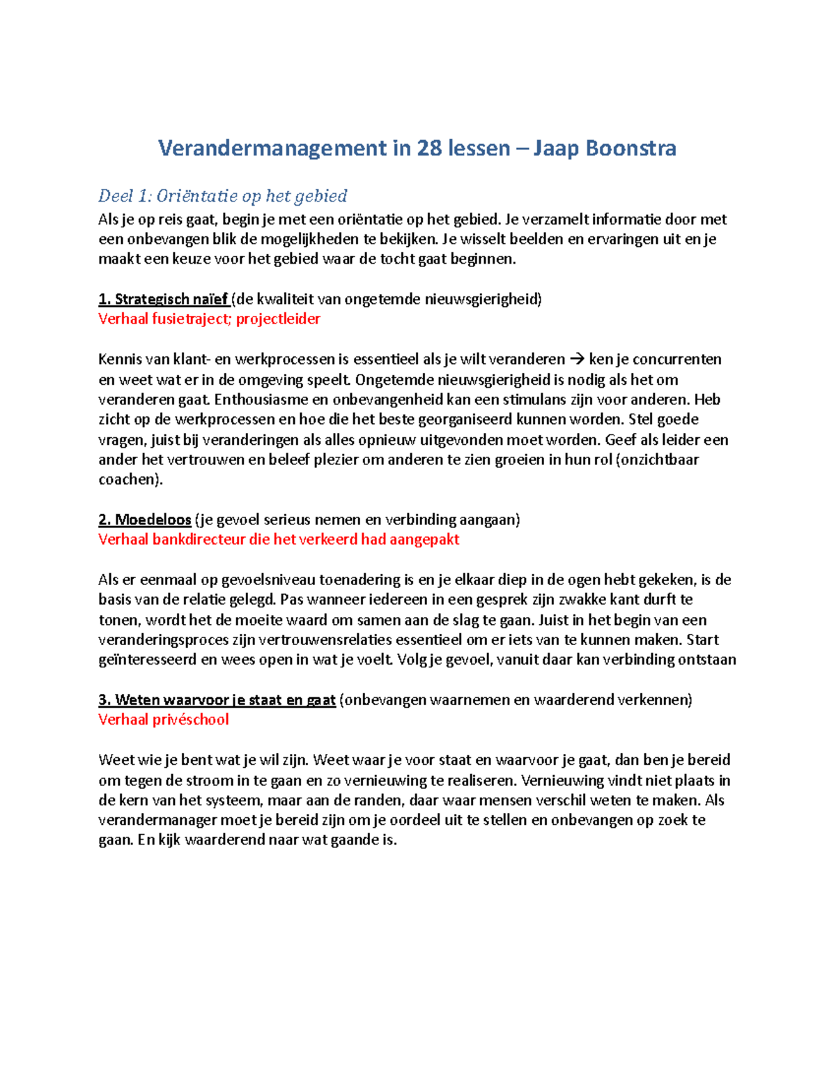 Verandermanagement in 28 lessen Jaap Boonstra - Verandermanagement in ...