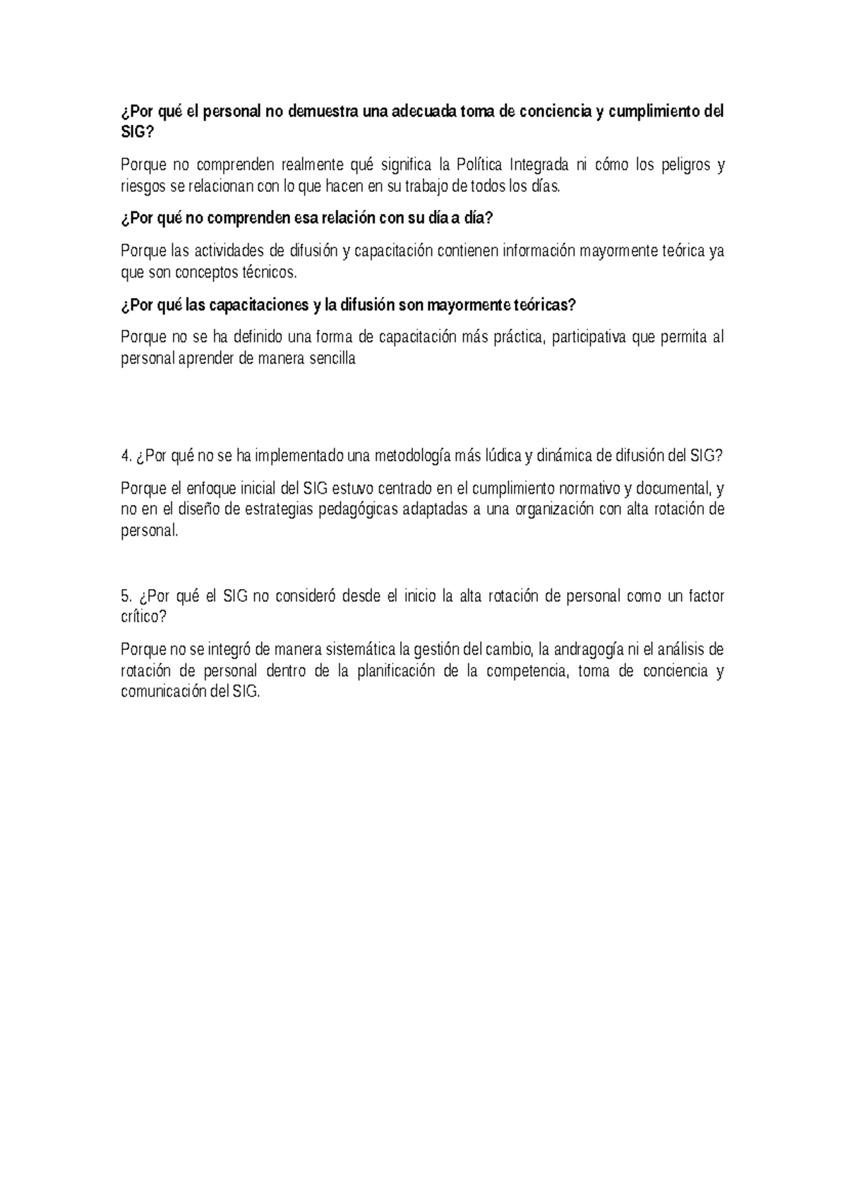 OM3 - Análisis de la Conciencia y Cumplimiento del SIG - Studocu