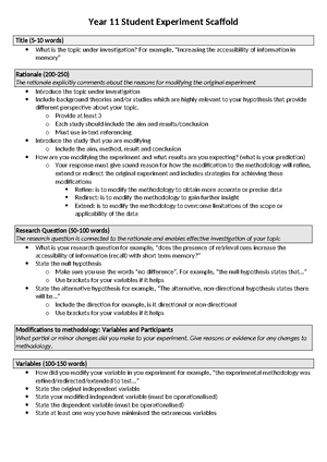 Psychology - Grade: 11 - Queensland Certificate of Education - Studocu