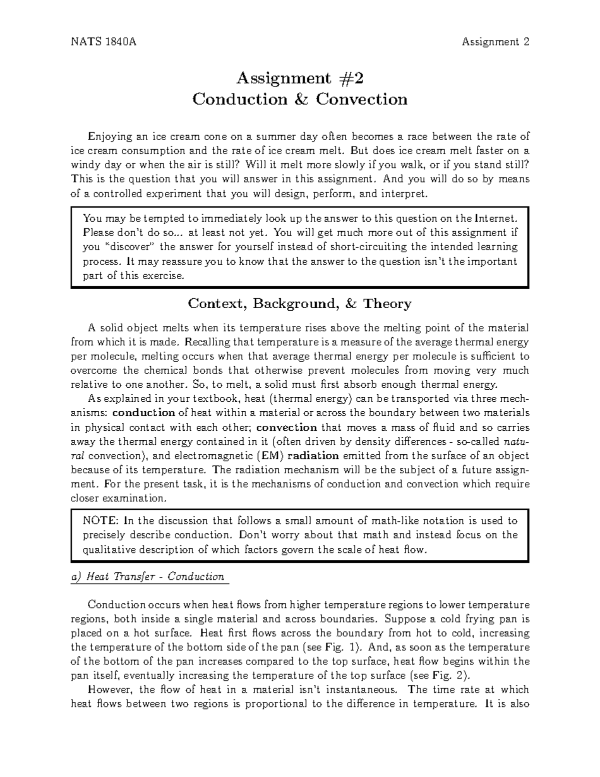 NATS 1840A Assignment 2: Investigating Ice Cream Melt Rates and Heat ...