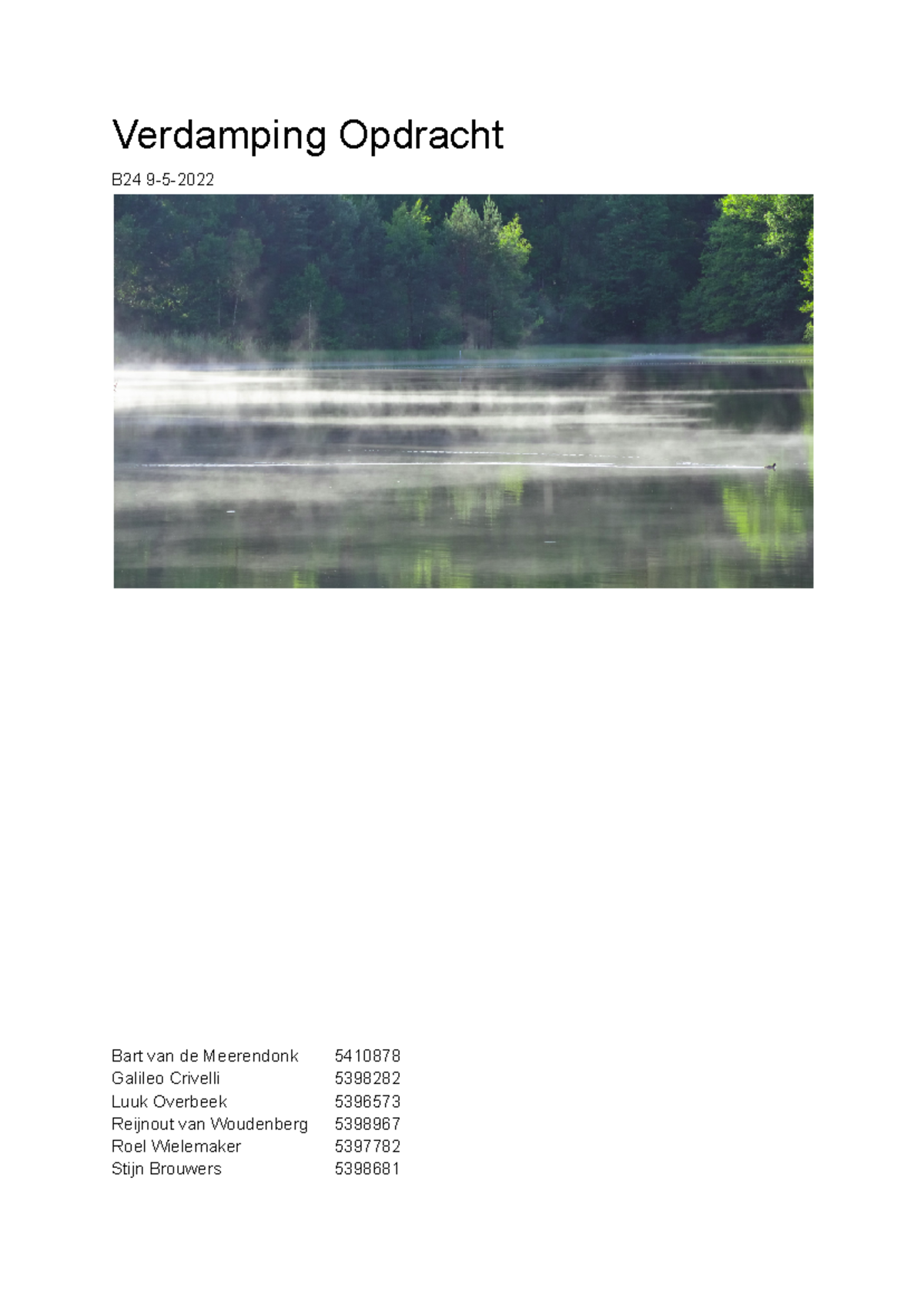 B24 - Verdamping Verslag en Berekeningen van Opdrachten - Studeersnel