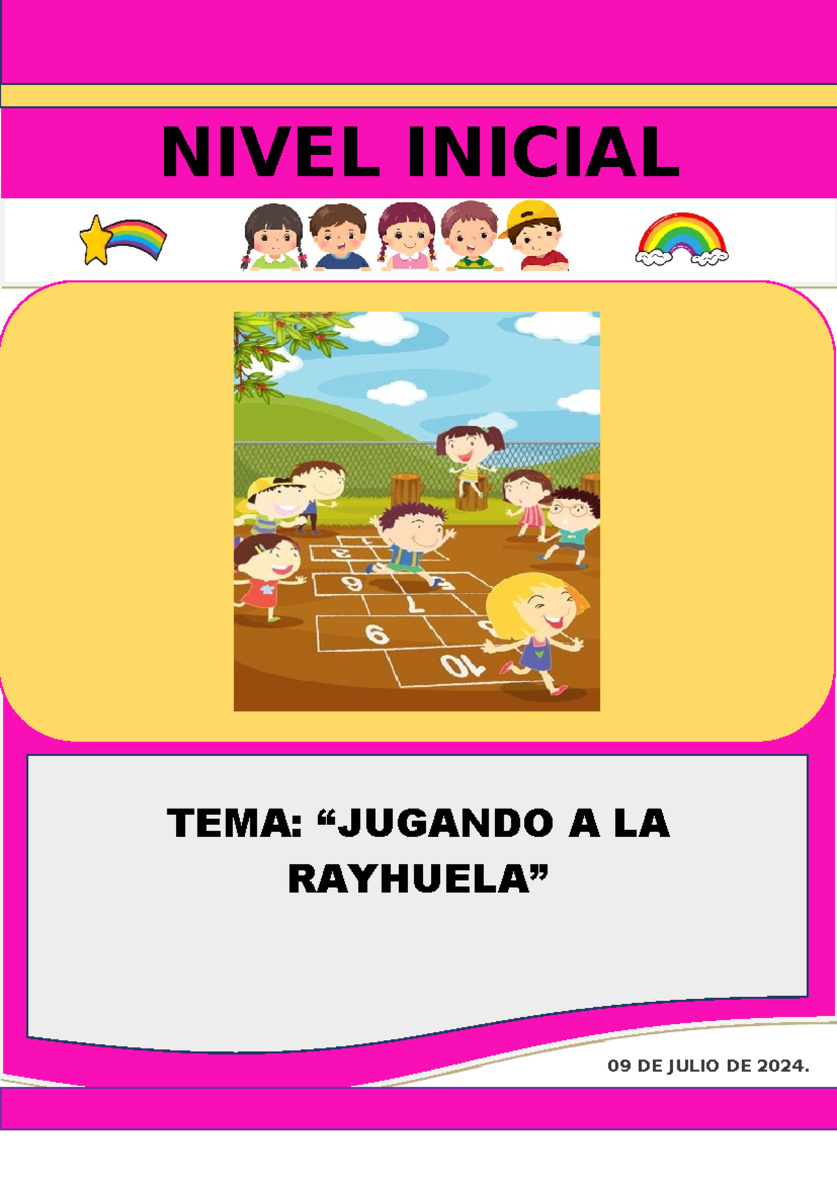 JUGANDO A LA RAYUELA: ACTIVIDAD MATEMATICA INFANTIL (GRADO INICIAL ...