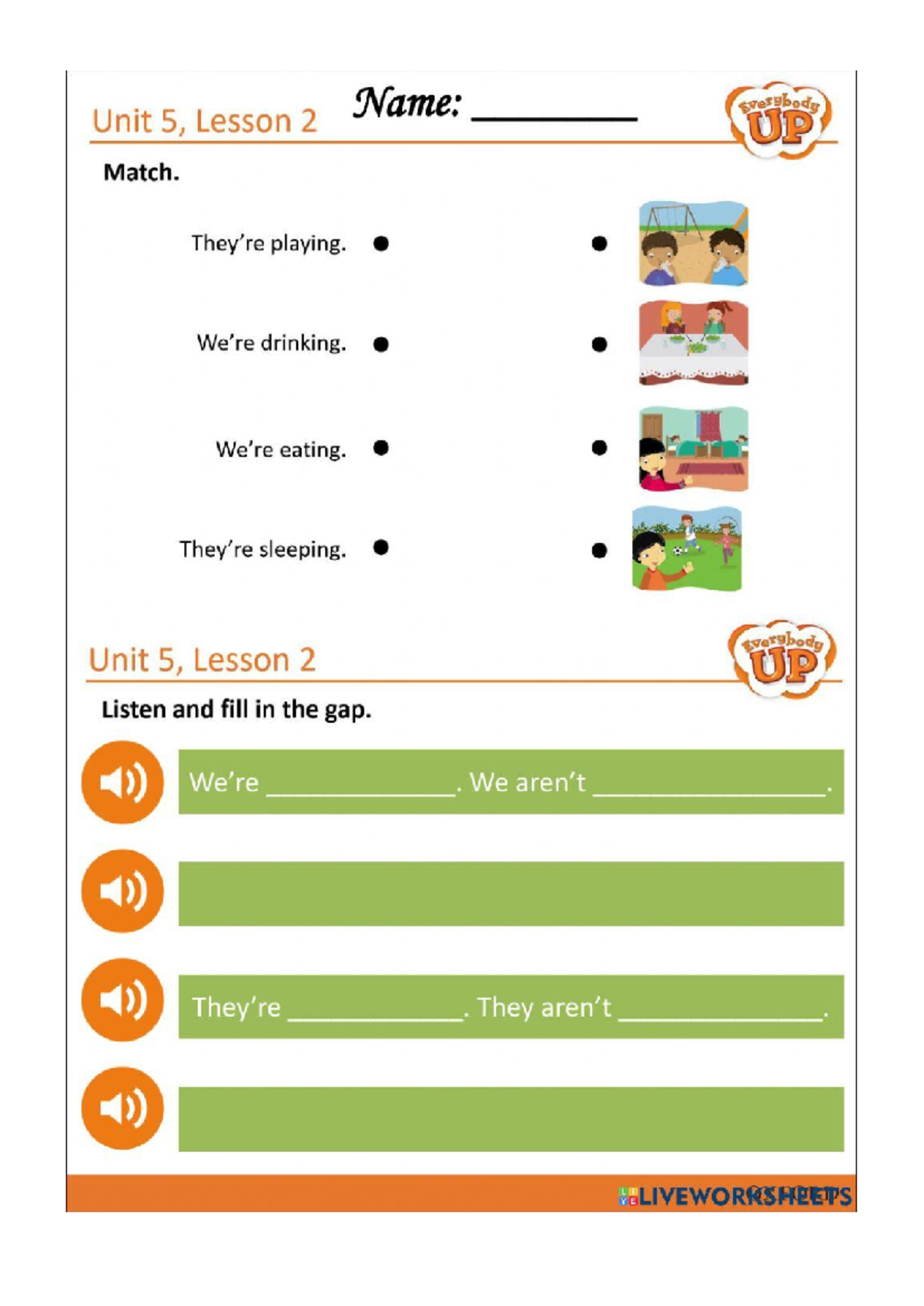 Everybody Unit 5, Lesson 2 UP Worksheet Activities - Studocu