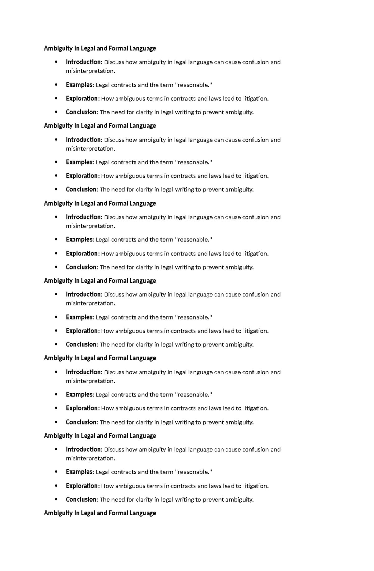 Ambiguity in Legal and Formal Language - Examples: Legal contracts and ...