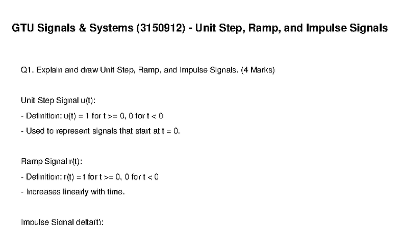 GTU Signals and Systems Part1 Unit Step Ramp Impulse - GTU Signals ...