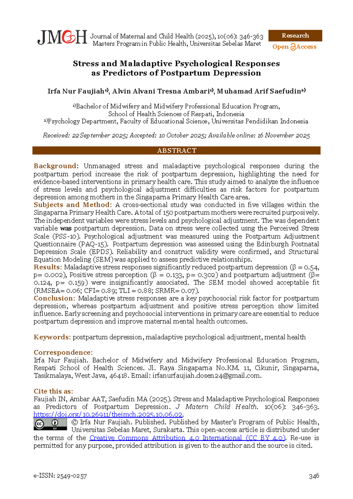 Stress and Maladaptive Responses as Predictors of Postpartum Depression ...