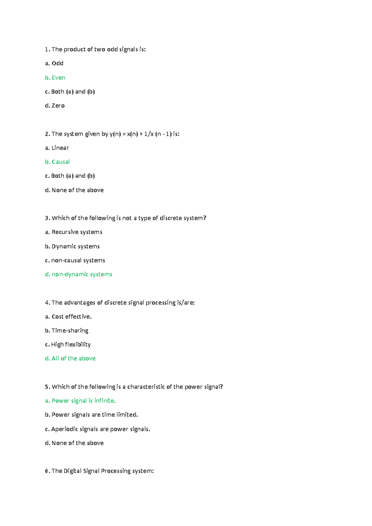 Digital Signal Processing MCQs and Answers - DSP 101 - Studocu