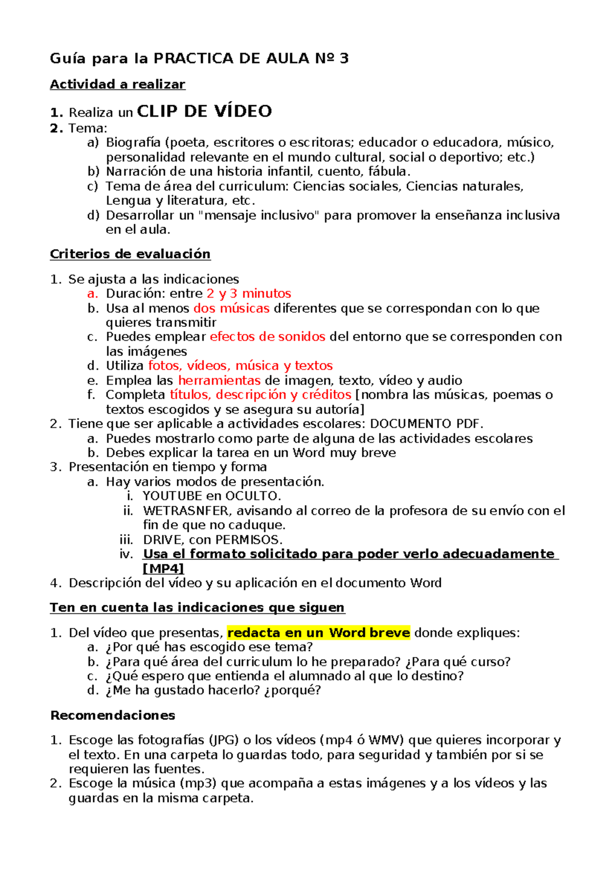 Guía para la PRACTICA DE AULA Nº 3: Creación de Clip de Vídeo - Studocu