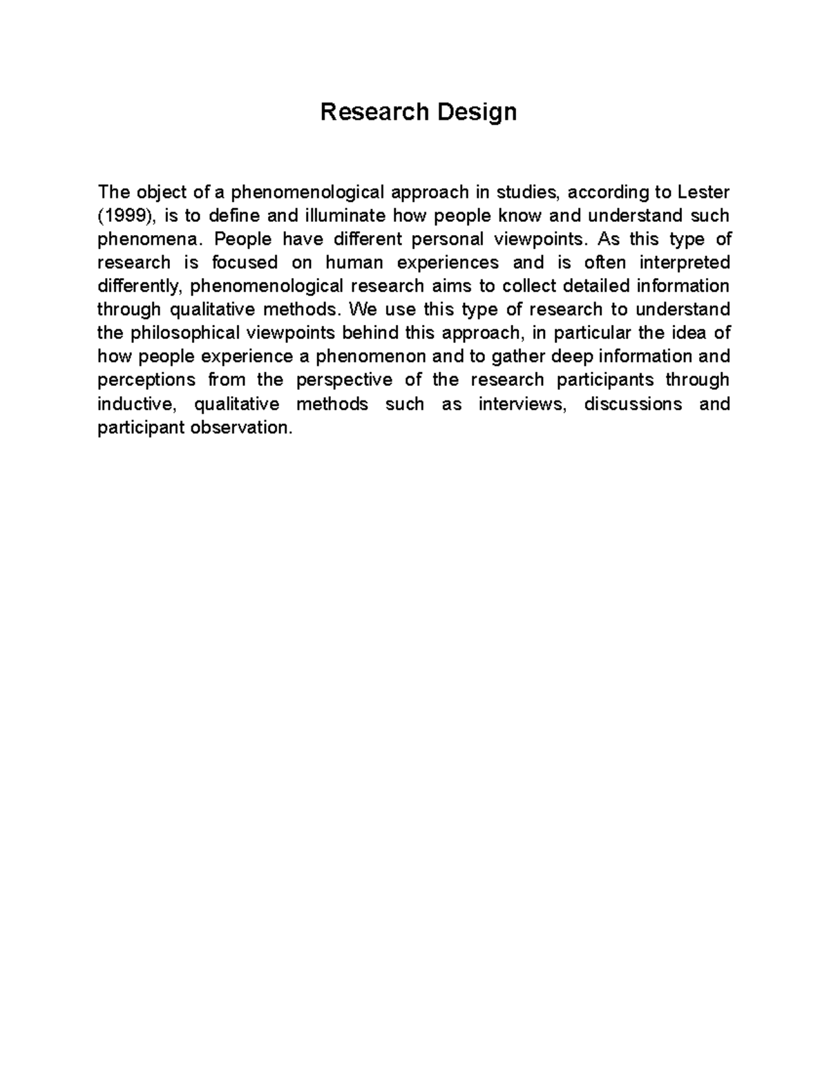 Research-Design - Worksheet - Research Design The object of a ...