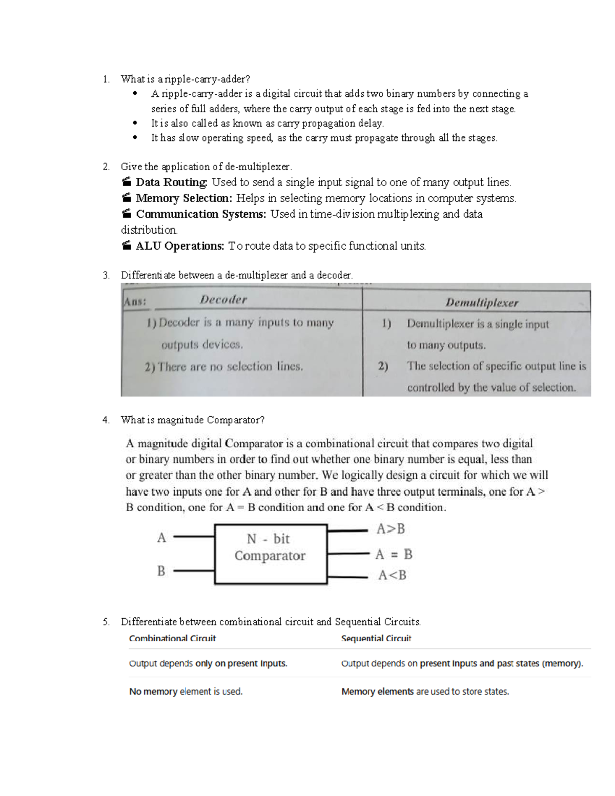 DPCO 2 Marks Questions on Digital Circuits and Applications - Studocu