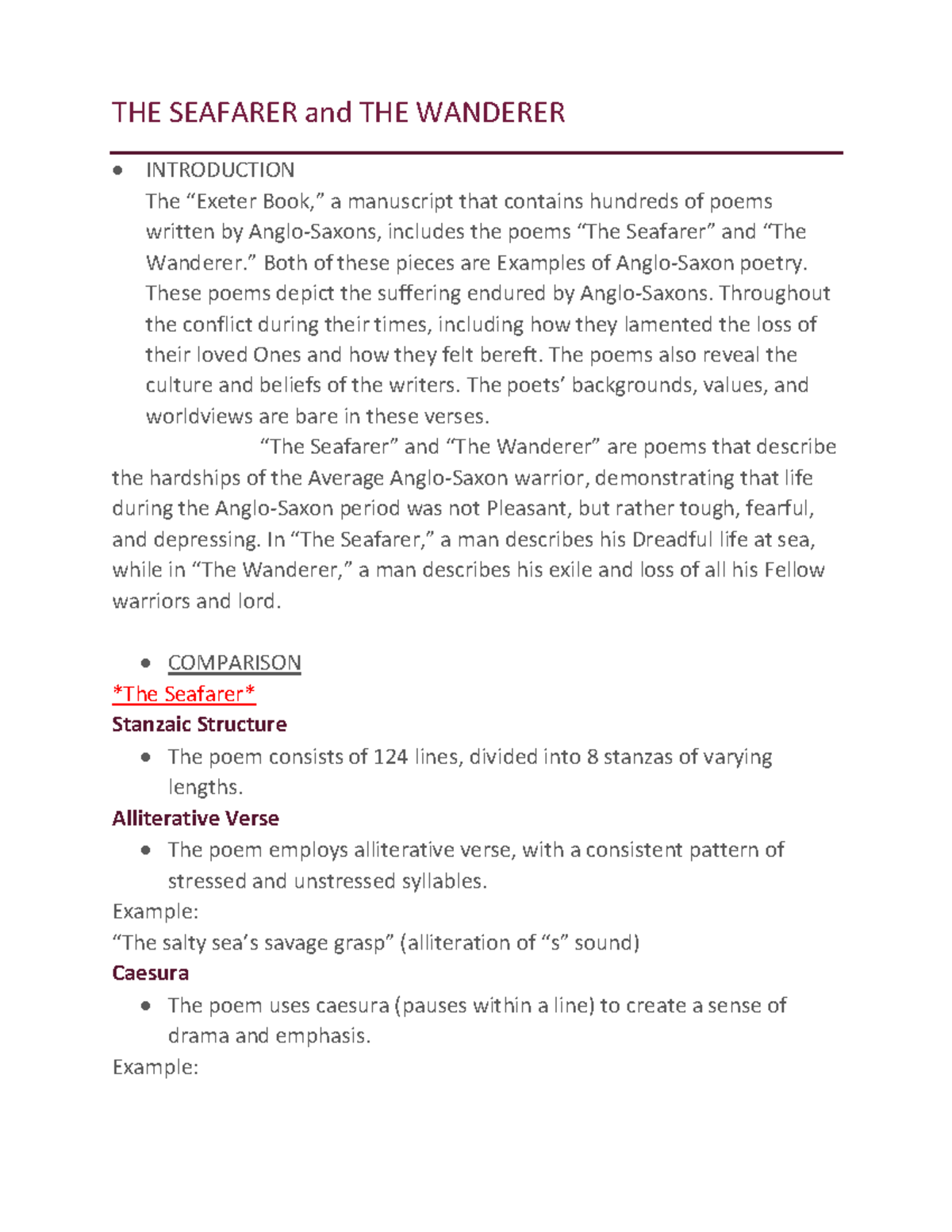Niji miss - Notesss - THE SEAFARER and THE WANDERER INTRODUCTION The ...