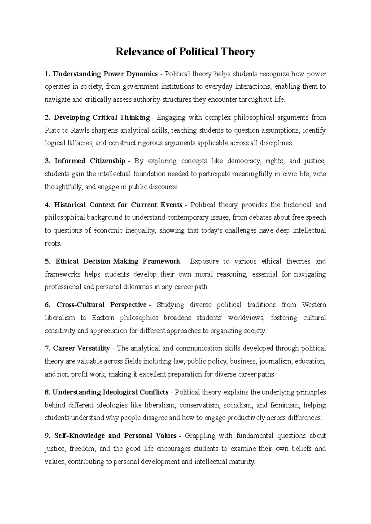 Relevance of Political Theory: Understanding Power & Society Dynamics ...