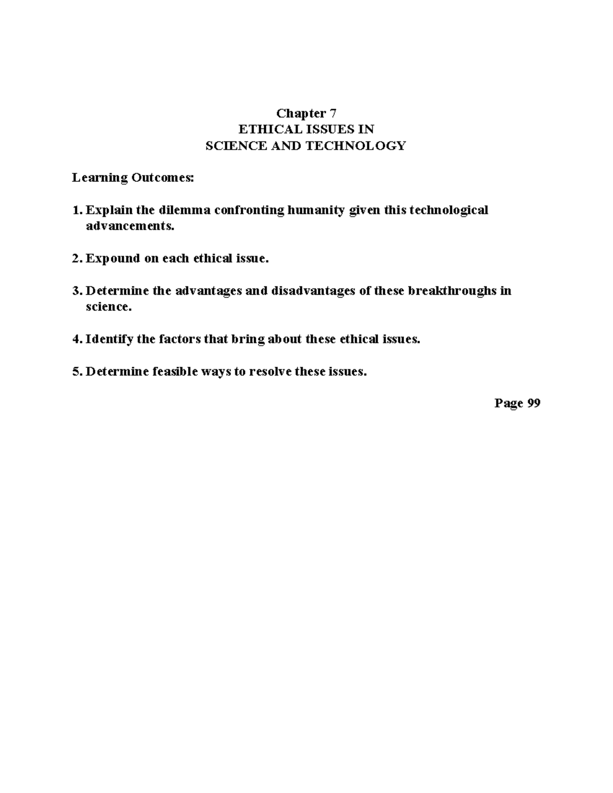 Chapter 7: Ethical Issues in Science & Technology (STS) - Studocu